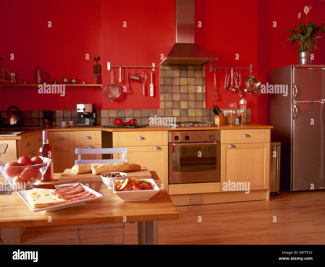 Country Kitchen With Red Walls 32 Beautiful Blue Kitchen Ideas To Try