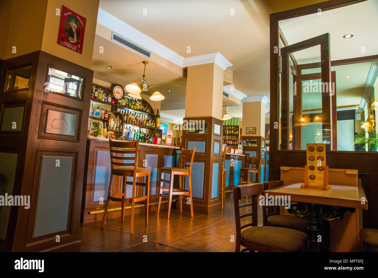 Traditional cafe, indoor view. Madrid, Spain Stock Photo - Alamy