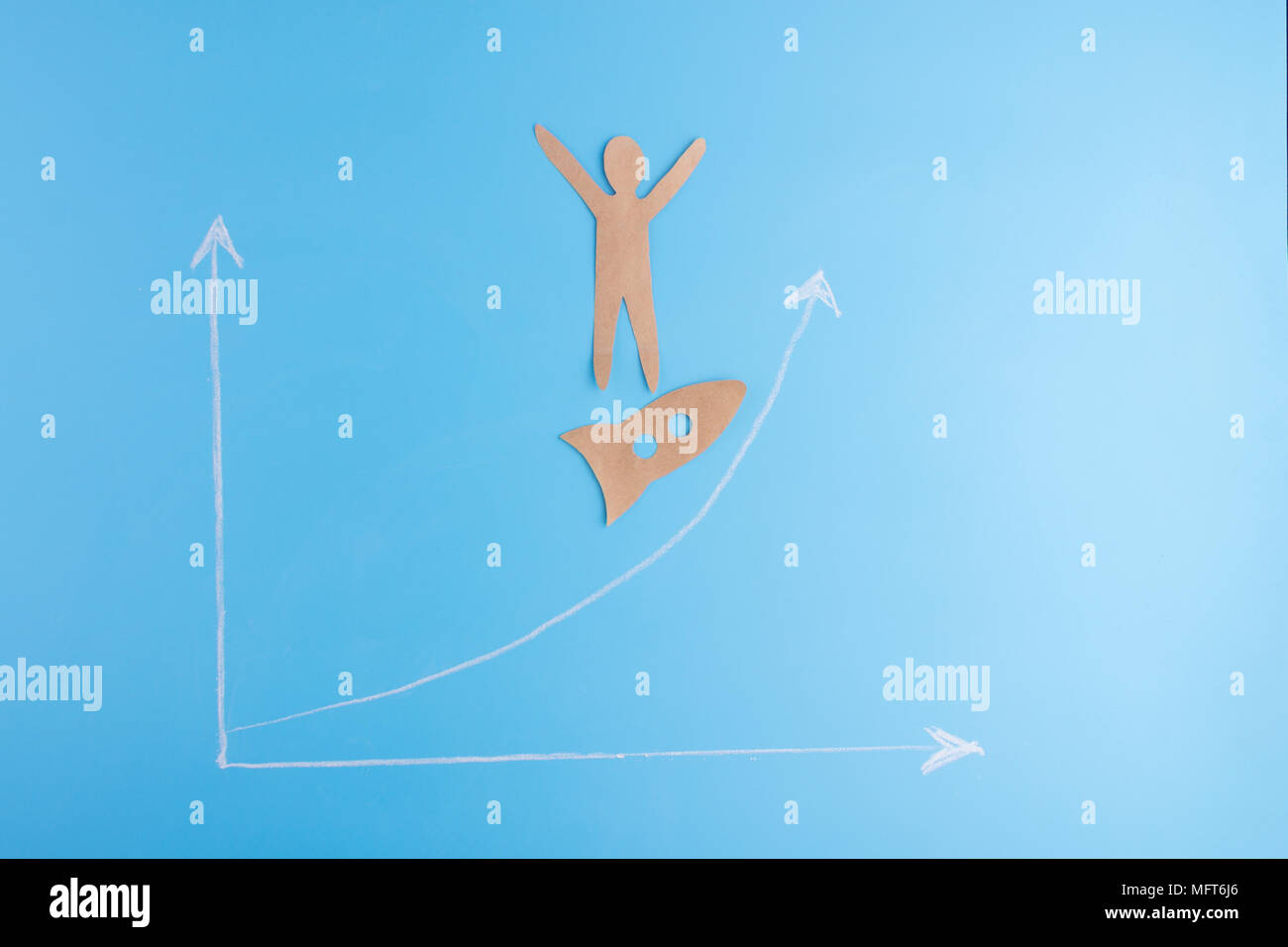 person made from paper stand on graph. win concept Stock Photo - Alamy
