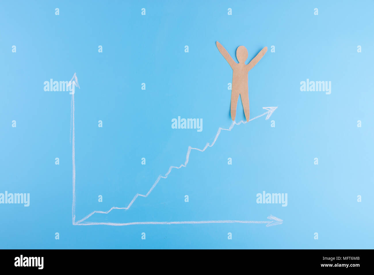 person made from paper stand on graph. win concept Stock Photo - Alamy