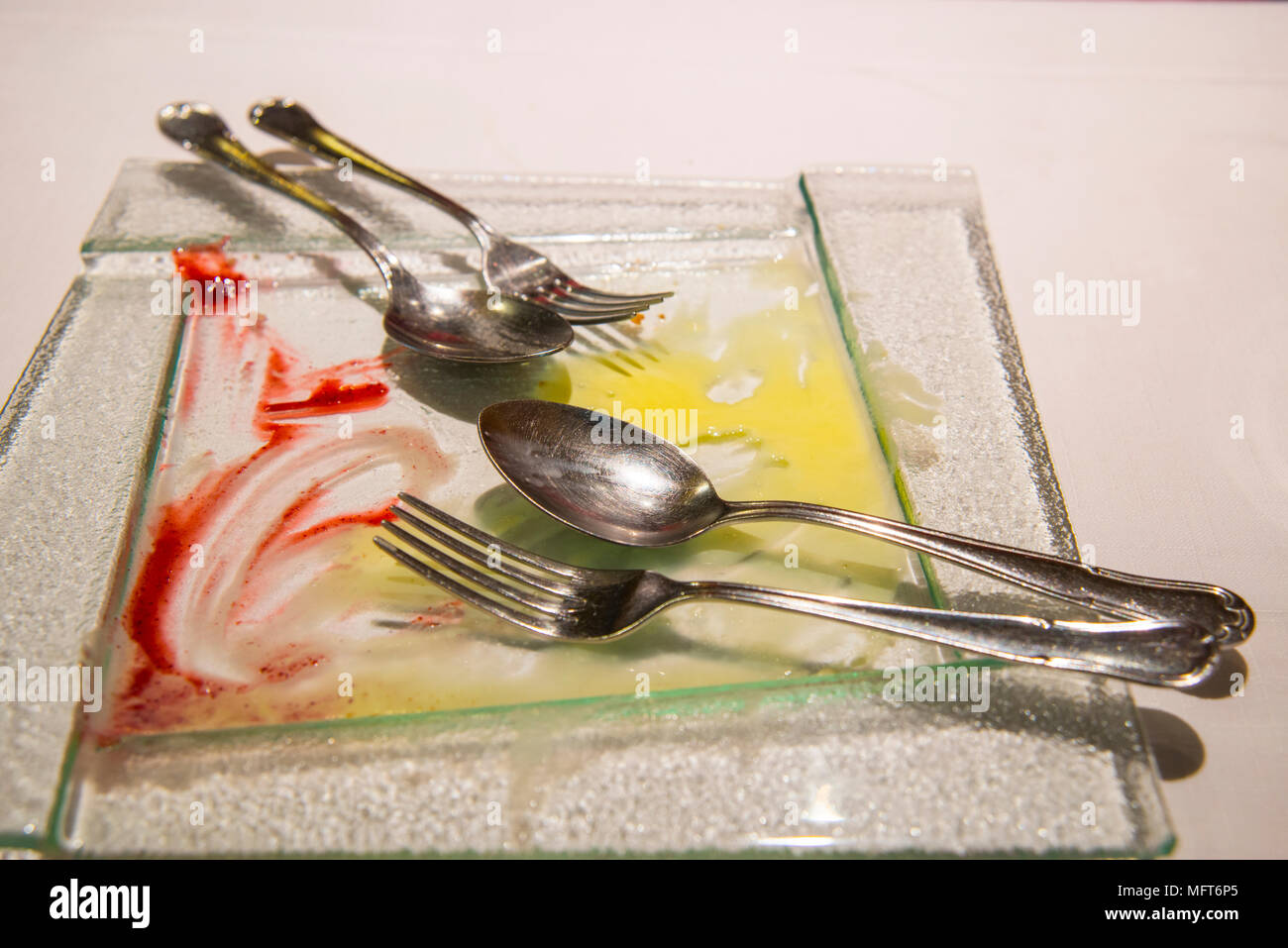 Empty dish afeter eating dessert Stock Photo - Alamy