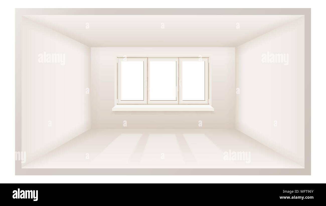 Empty Room Vector. Clean Wall. Sunlight Falling Down. Three Dimensional ...