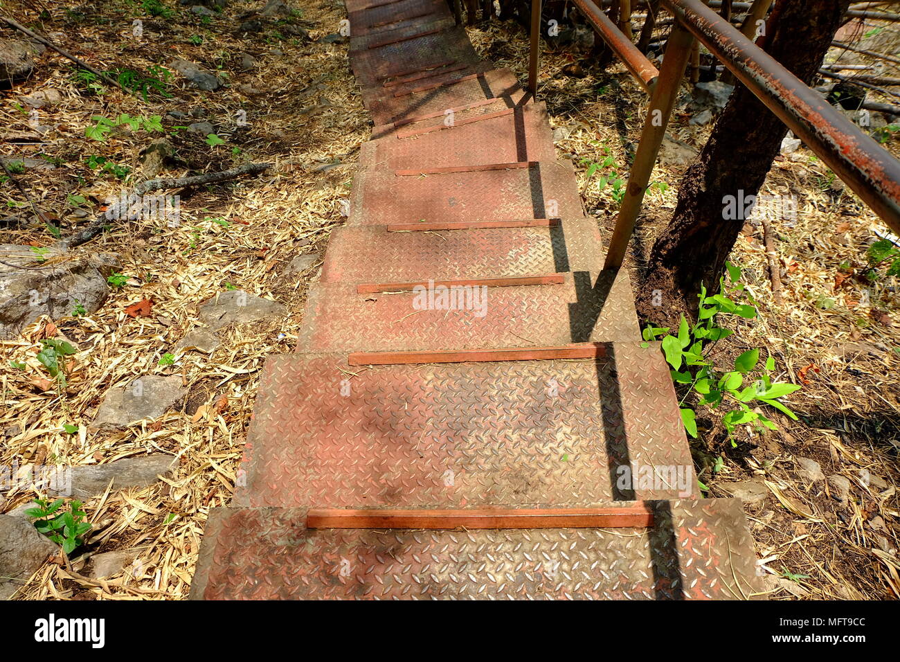 Metal Path Way in Mountain Stock Photo - Alamy