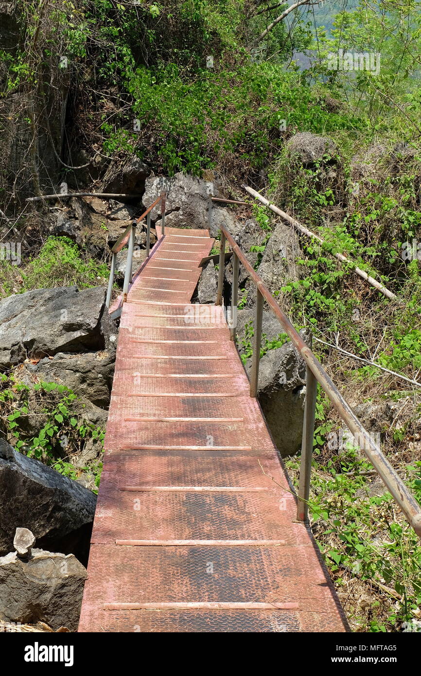 Metal Path Way in Mountain Stock Photo - Alamy