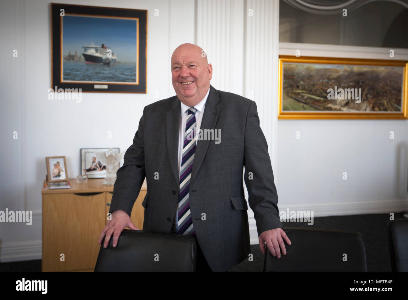 The Mayor of Liverpool, Cllr Joe Anderson, pictured in the mayor's ...