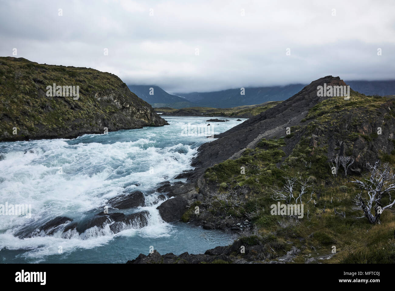 Paine River, Magallanes region of Chile at the Torres del Paine ...