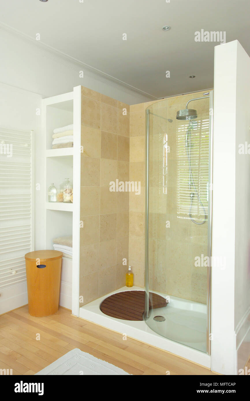 Shower cubicle in modern bathroom Stock Photo - Alamy