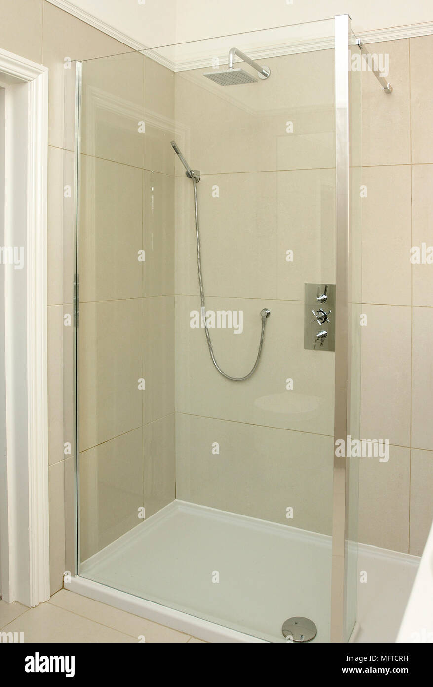 Shower cubicle in modern bathroom Stock Photo - Alamy