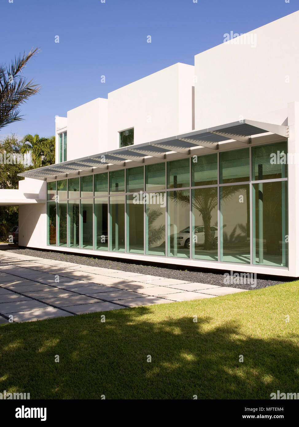 Exterior of modern house with picture windows Stock Photo - Alamy