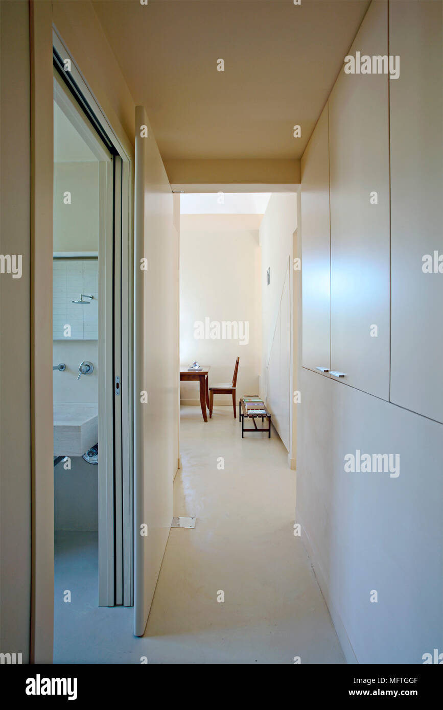 View along modern hallway Stock Photo - Alamy