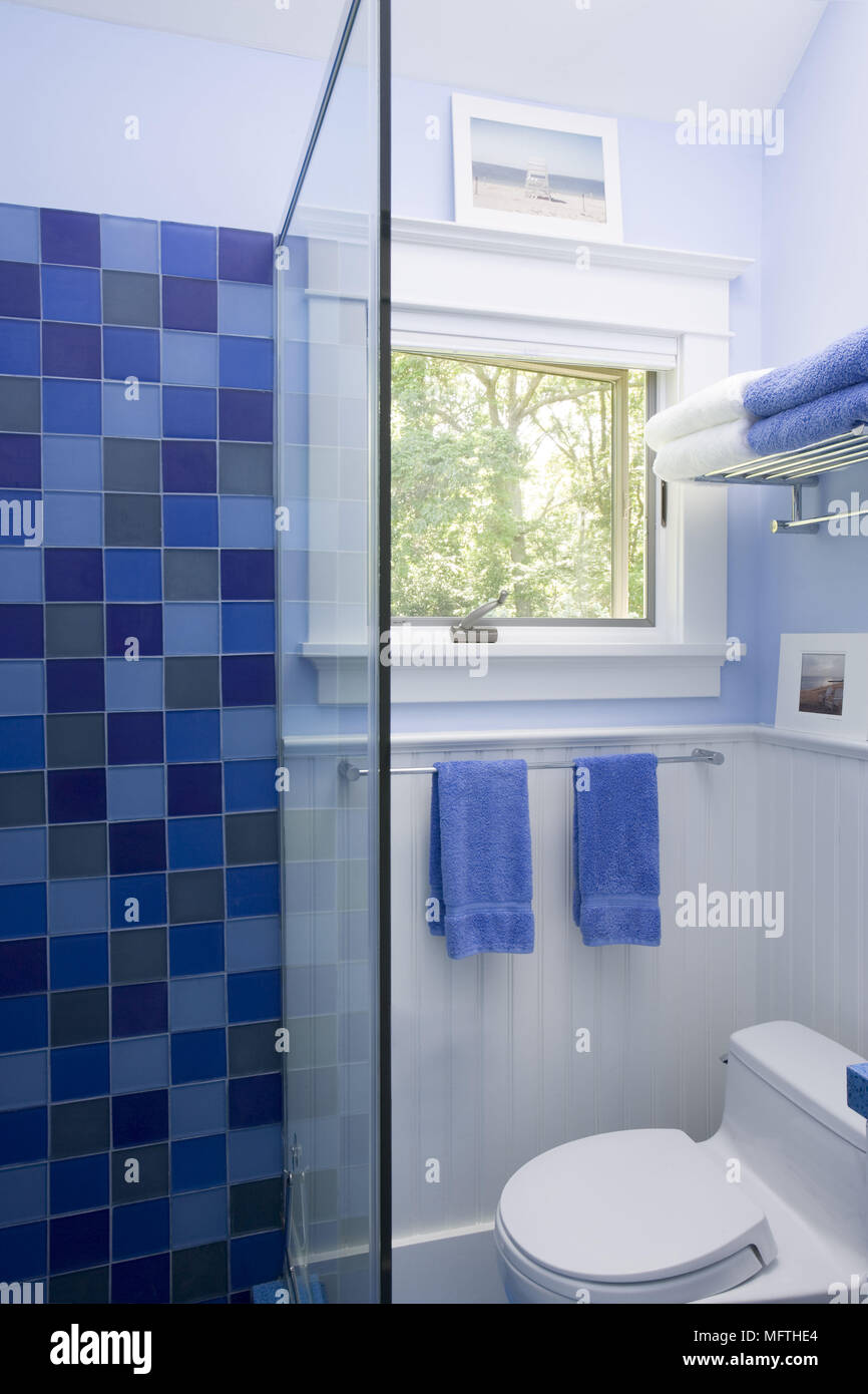 Toilet in corner of modern country style bathroom Stock Photo - Alamy