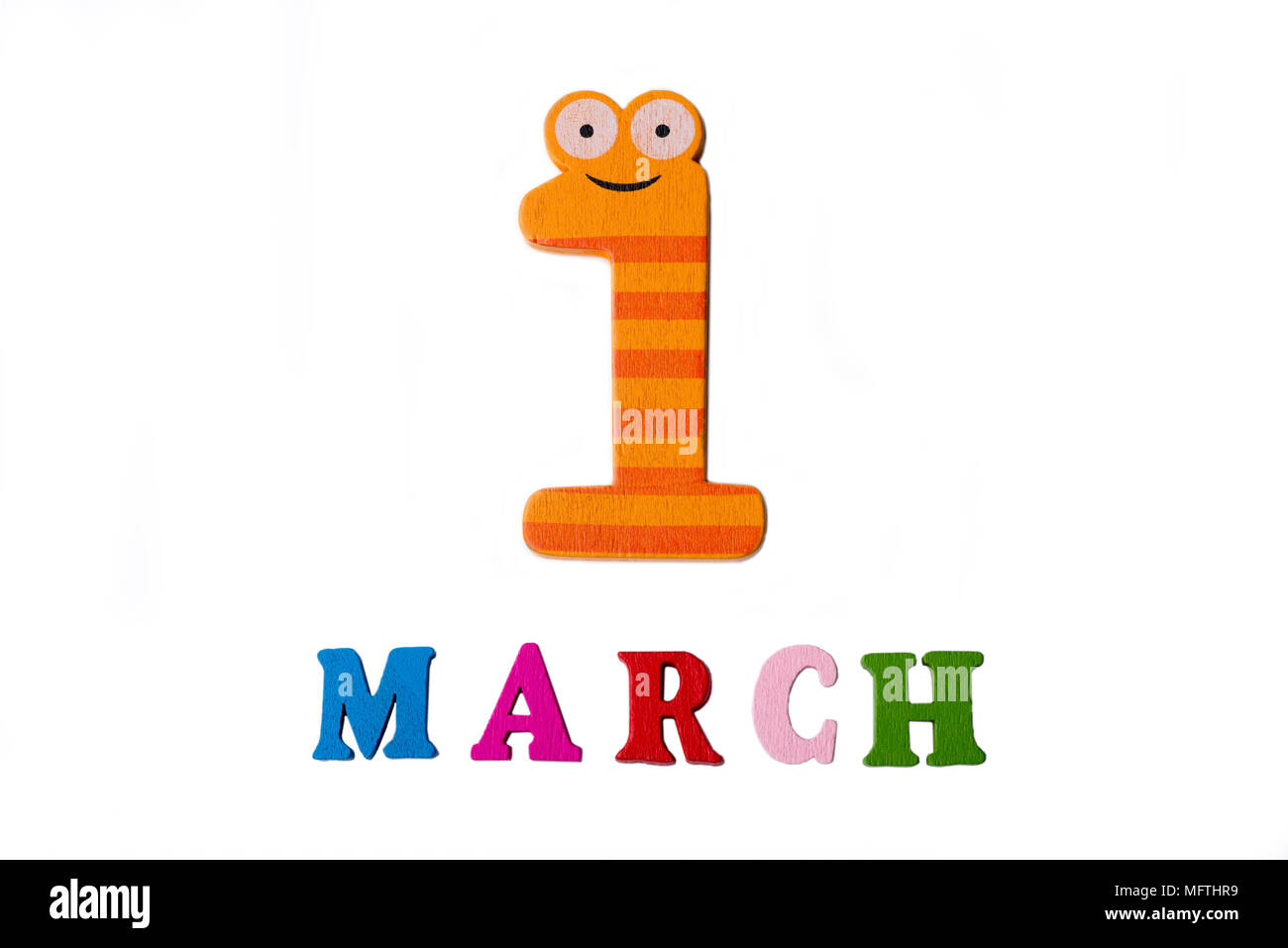 March 1, on a white background, numbers and letters. Calendar Stock ...