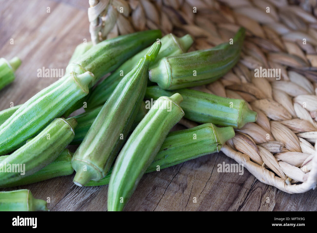 Nigerian Okra in Basket after Harvest Stock Photo - Alamy