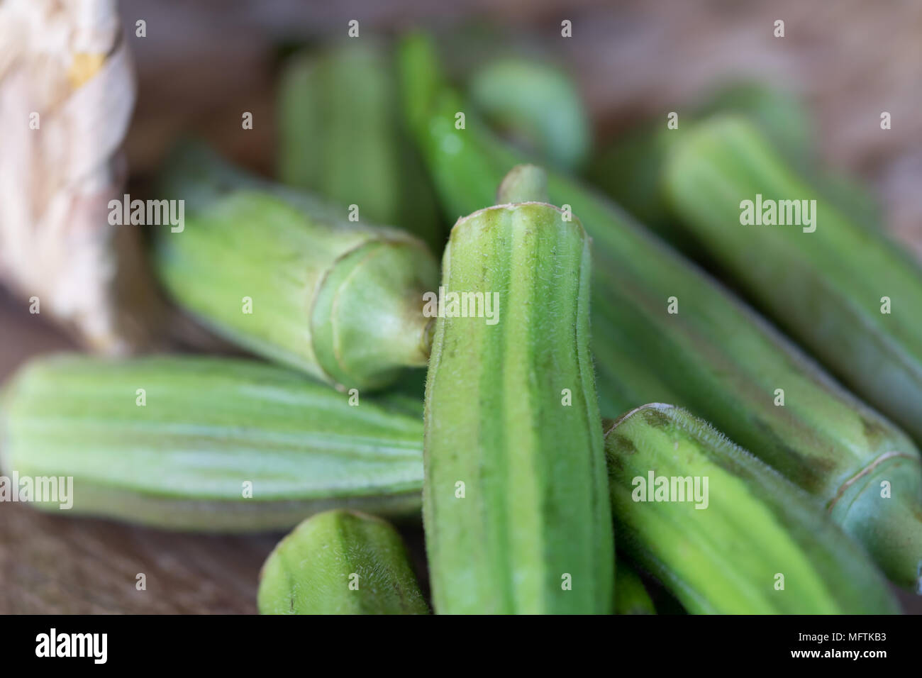 Nigerian Okra in Basket after Harvest Stock Photo - Alamy