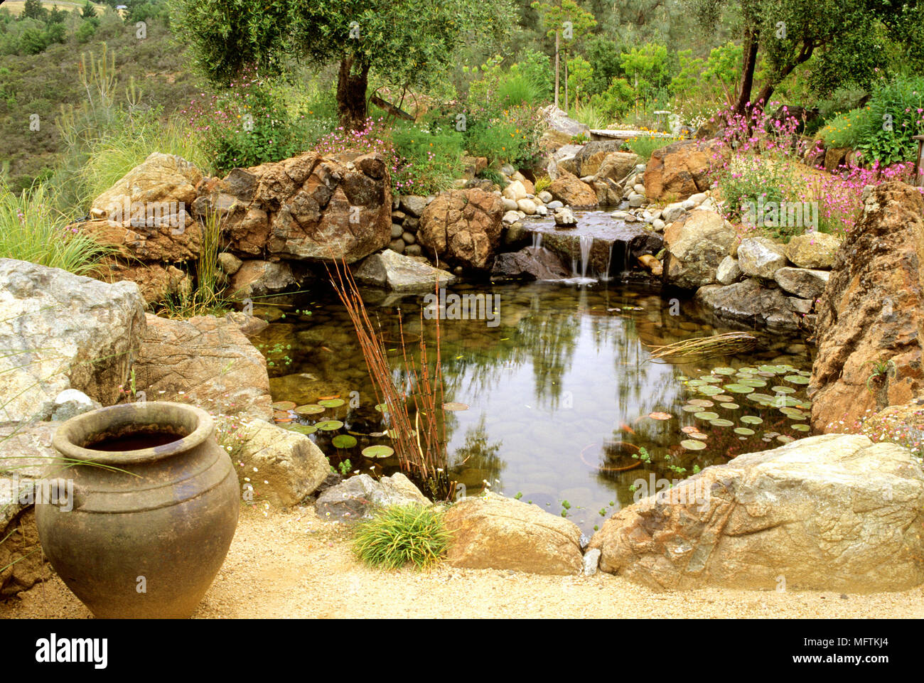 Rock Garden Pond 366 Rock Fountains For Garden Stock Photos, High Res