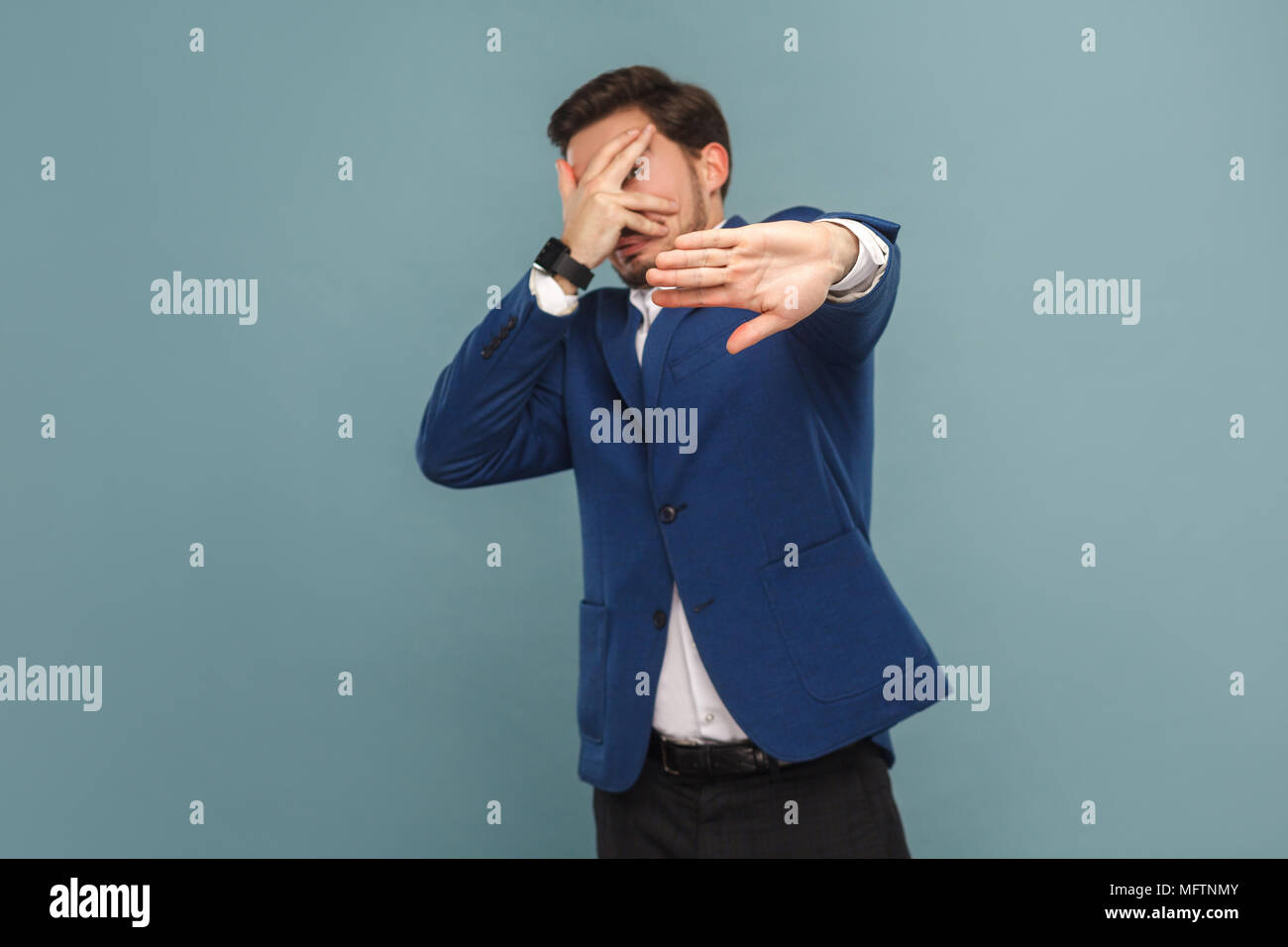 Stressed blue background hi-res stock photography and images - Alamy