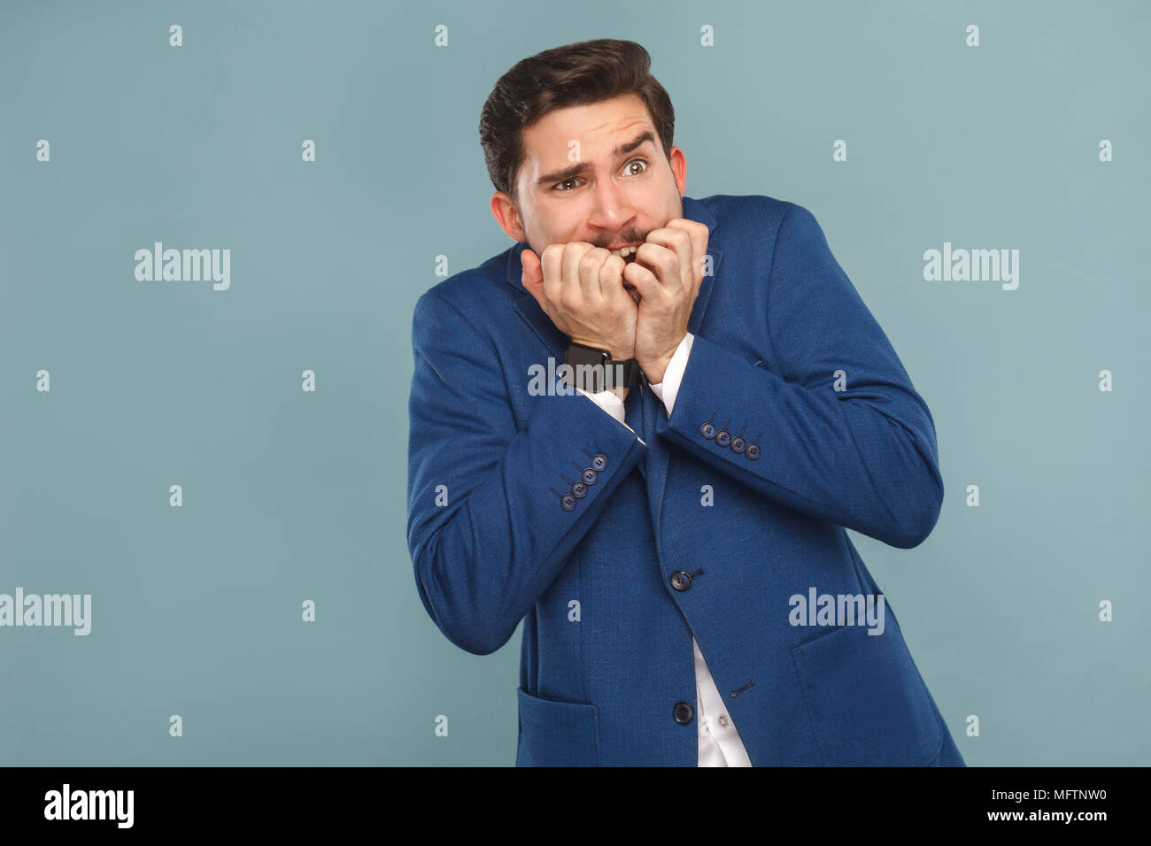 Stressed blue background hi-res stock photography and images - Alamy