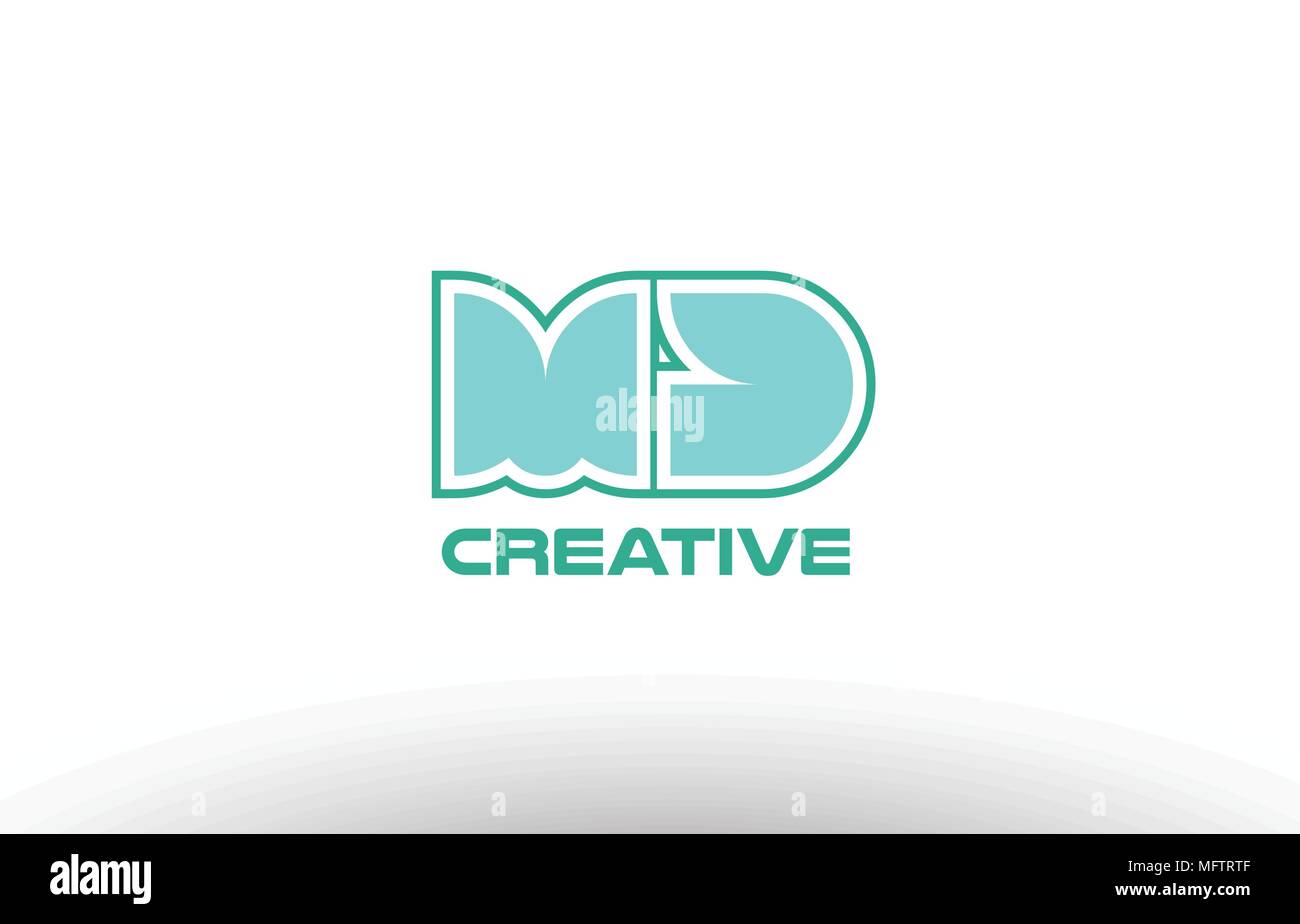 joint joined letter combination green pastel alphabet letter md m d ...