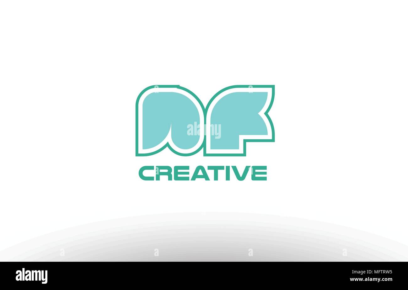 joint joined letter combination green pastel alphabet letter nf n f ...