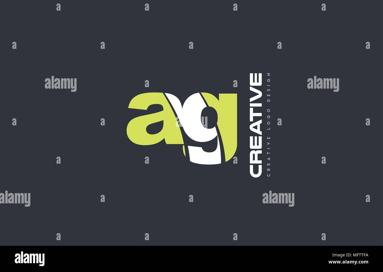 joint joined letter combination ag a g alphabet green blue blackground ...