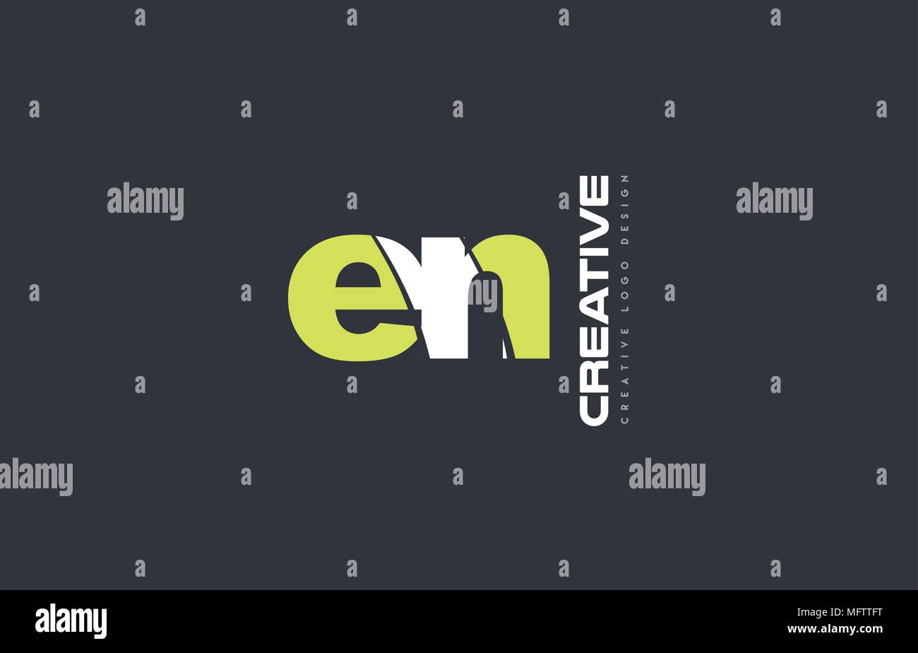 joint joined letter combination en e n alphabet green blue blackground ...