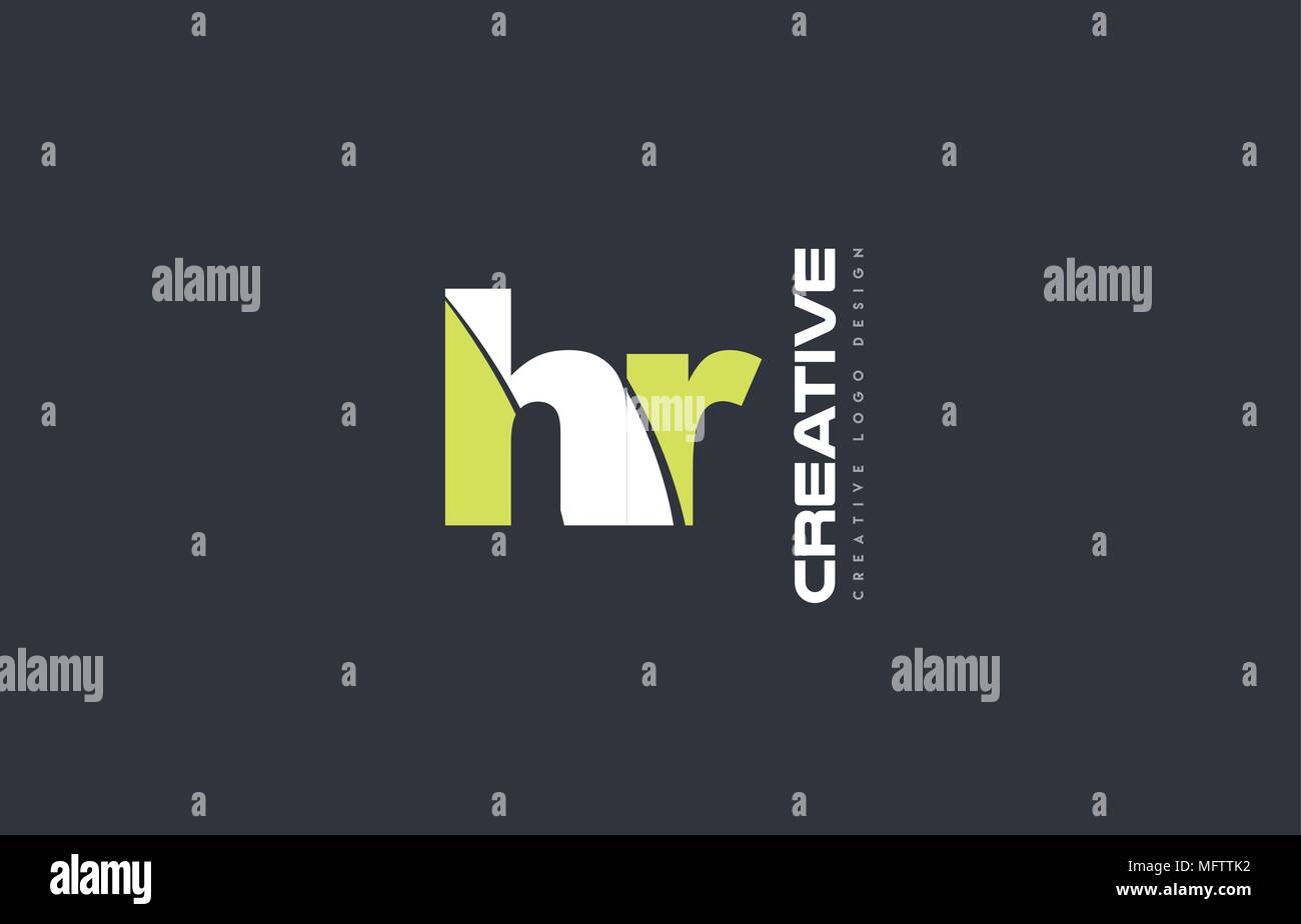 joint joined letter combination hr h r alphabet green blue blackground ...