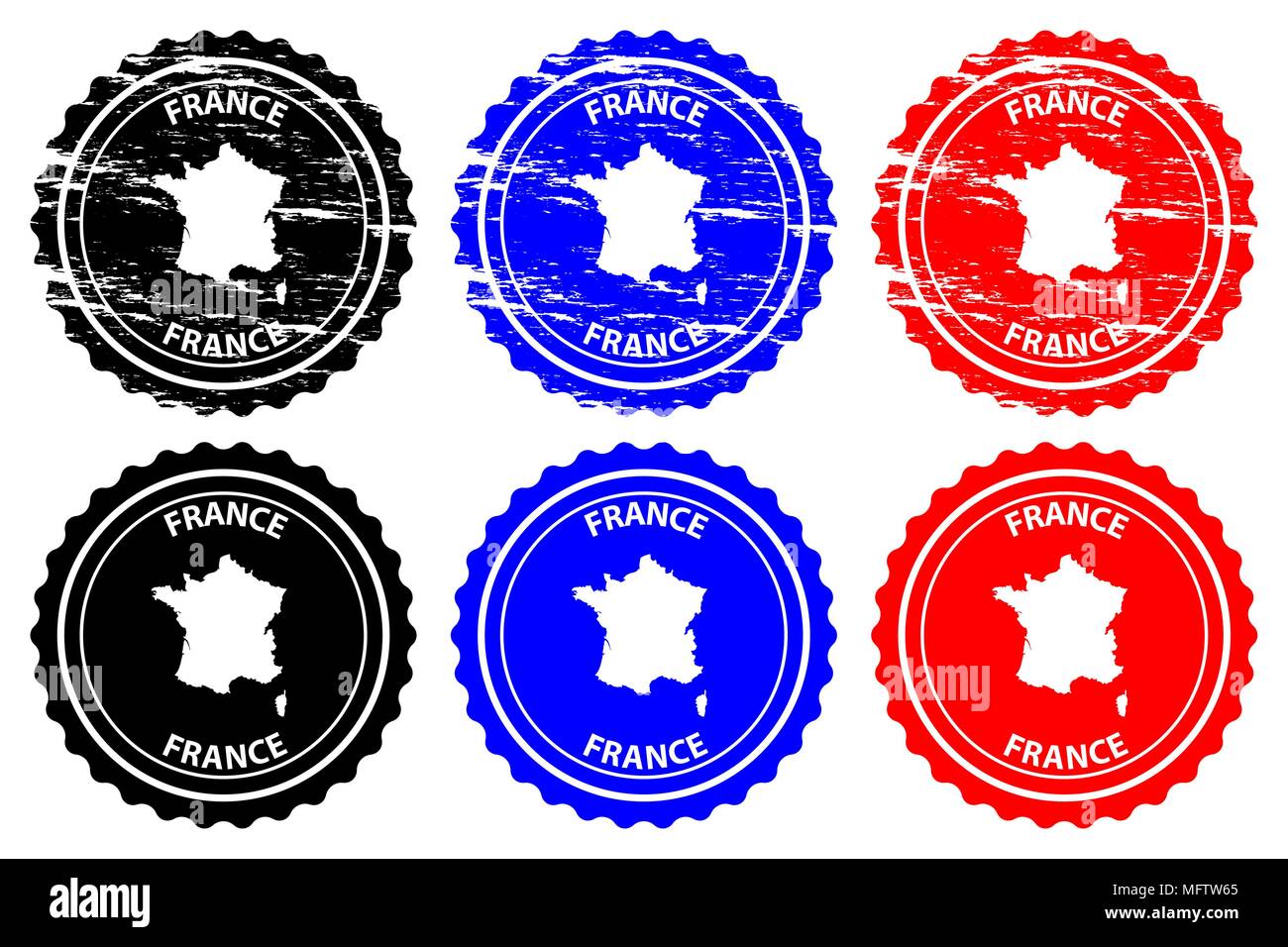 France - rubber stamp - vector, French Republic map pattern - sticker ...