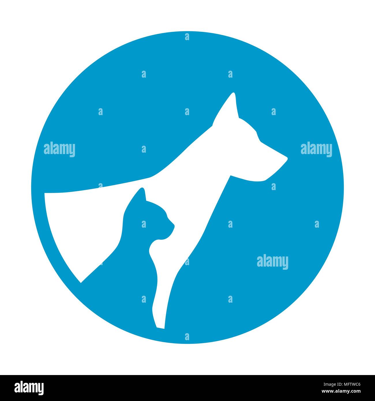 Safe guard sign pet dog cat animals portrait silhouette. Vector ...