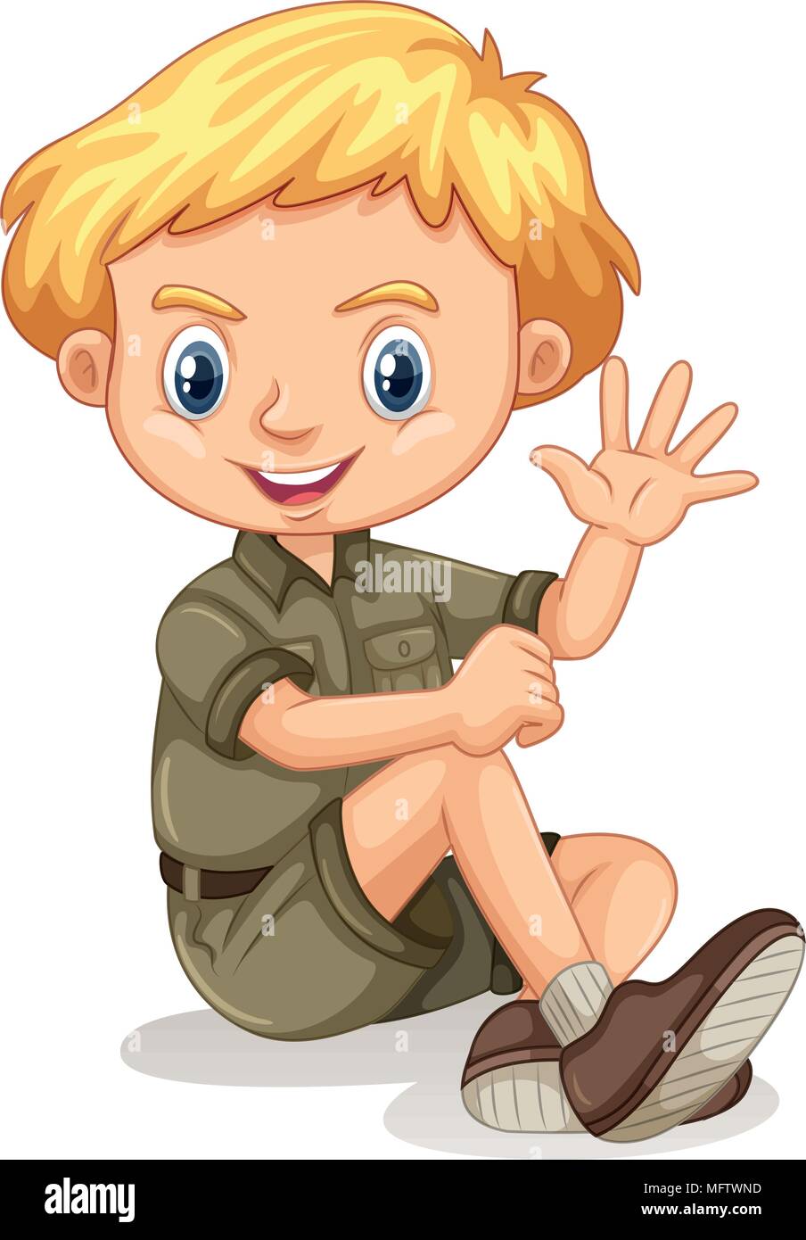 A Safari Boy on White Background illustration Stock Vector Image & Art ...