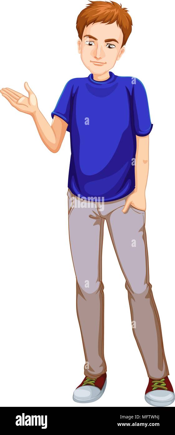 A Young Man on White Background illustration Stock Vector Image & Art ...