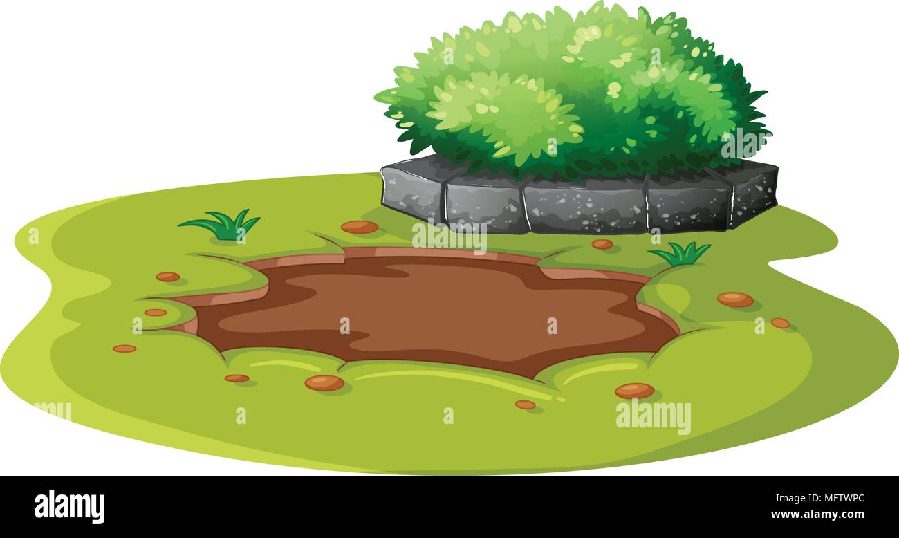 Mud Pond in the Garden illustration Stock Vector Image & Art - Alamy