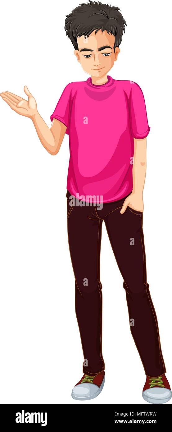 A Young Man on White Background illustration Stock Vector Image & Art ...