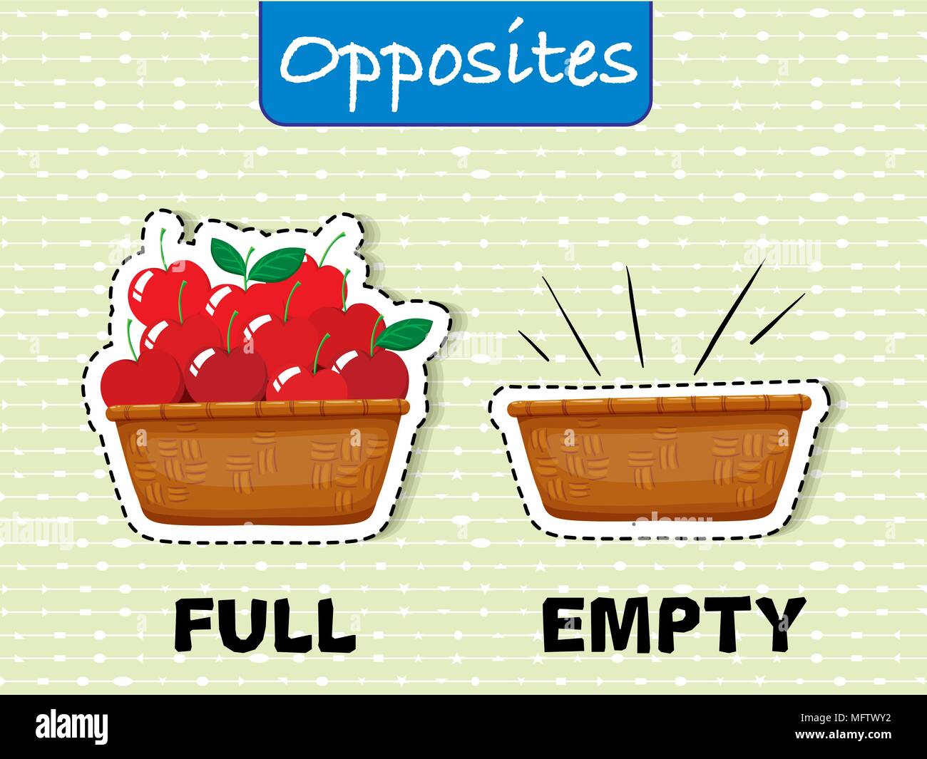 Opposite English Word on Green Background illustration Stock Vector ...