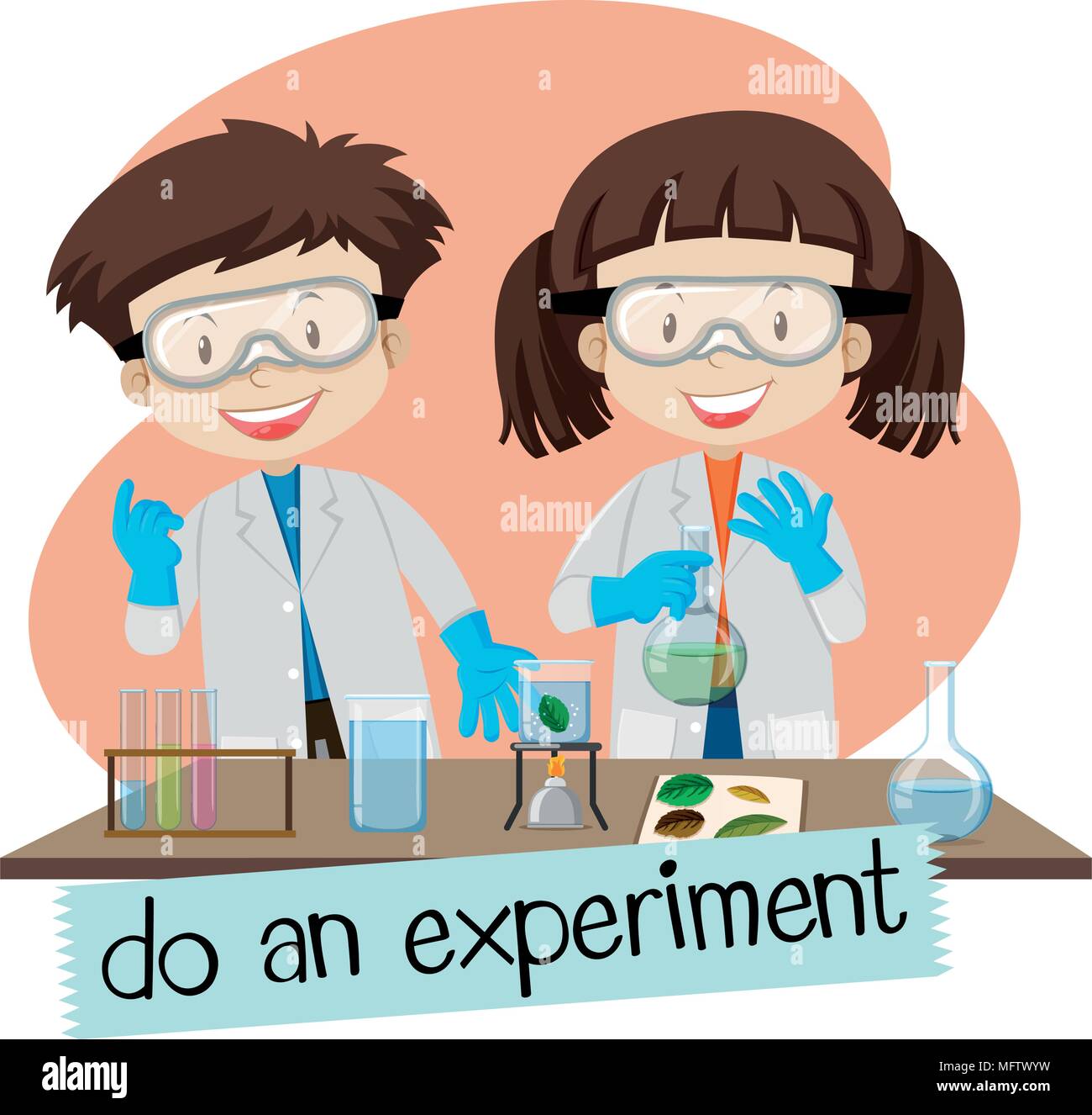 Scientist Doing Experiment in Laboratory illustration Stock Vector ...