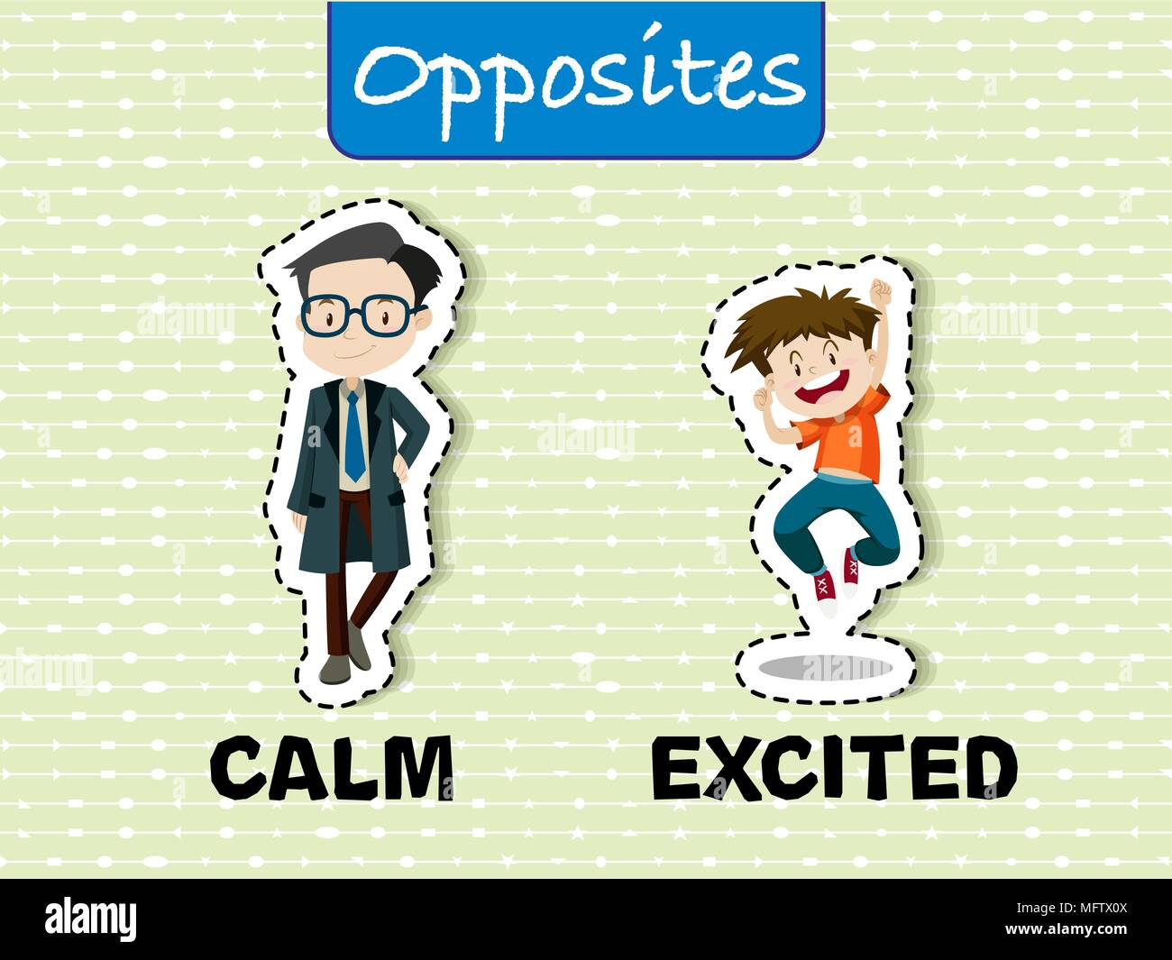 Opposite English Word on Green Background illustration Stock Vector ... Opposite English Word on Green Background illustration Stock Vector ...