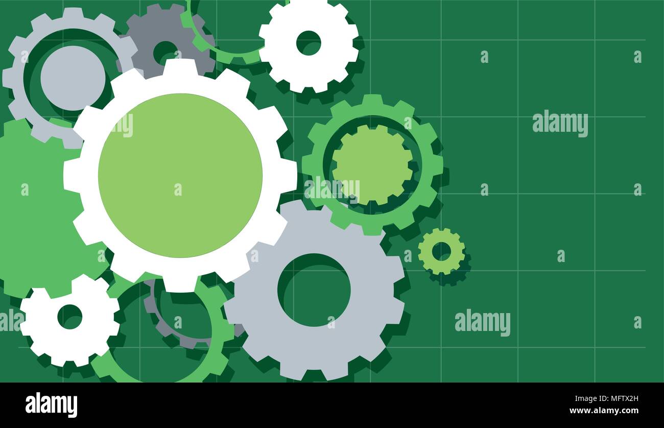 Engineering Gears on Green Background illustration Stock Vector Image ...