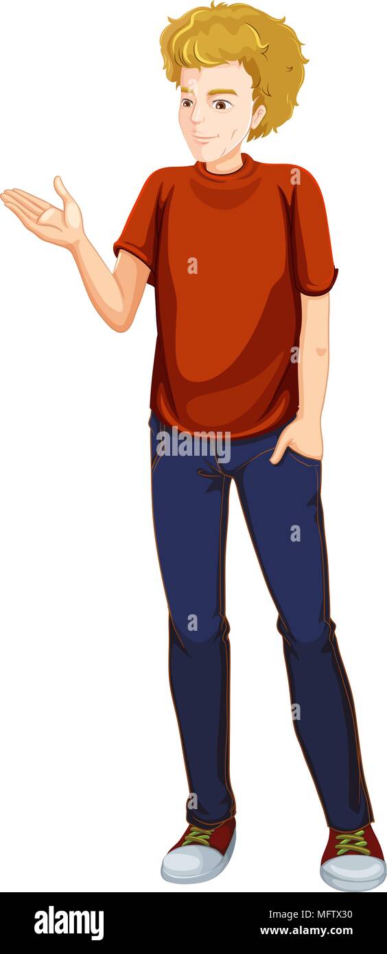 A Young Man on White Background illustration Stock Vector Image & Art ...