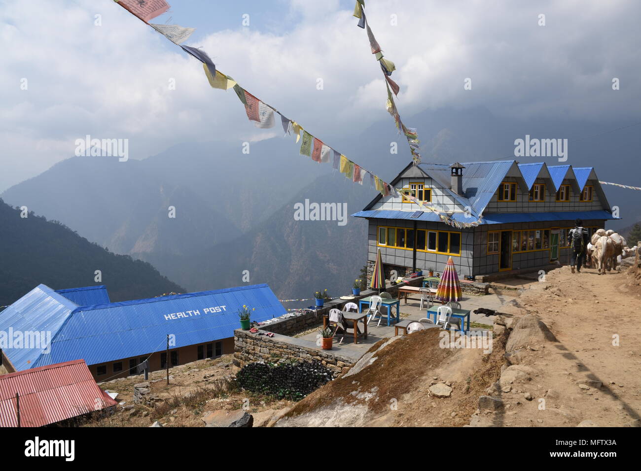 Health post in Paiya, Nepal, and lodge Stock Photo - Alamy