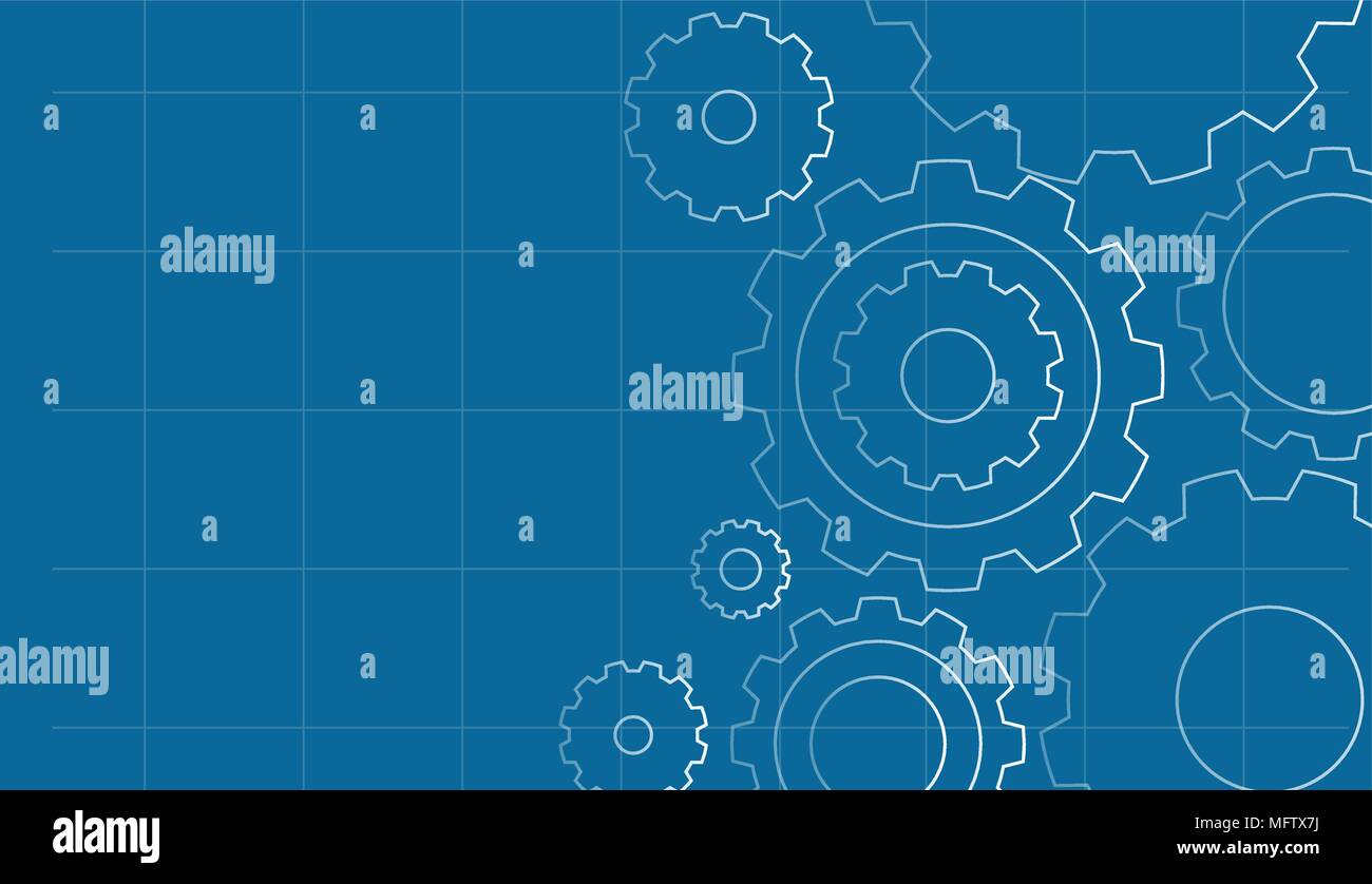 Gears on Blue Background Template illustration Stock Vector Image & Art ...