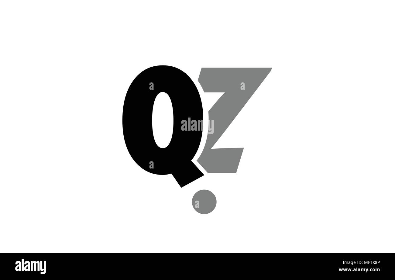 creative logo icon combination of alphabet letter qz q z in black and ...