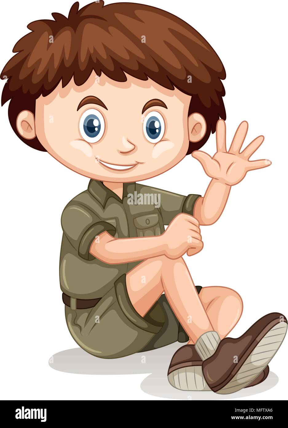 A Safari Boy on White Backgriund illustration Stock Vector Image & Art ...