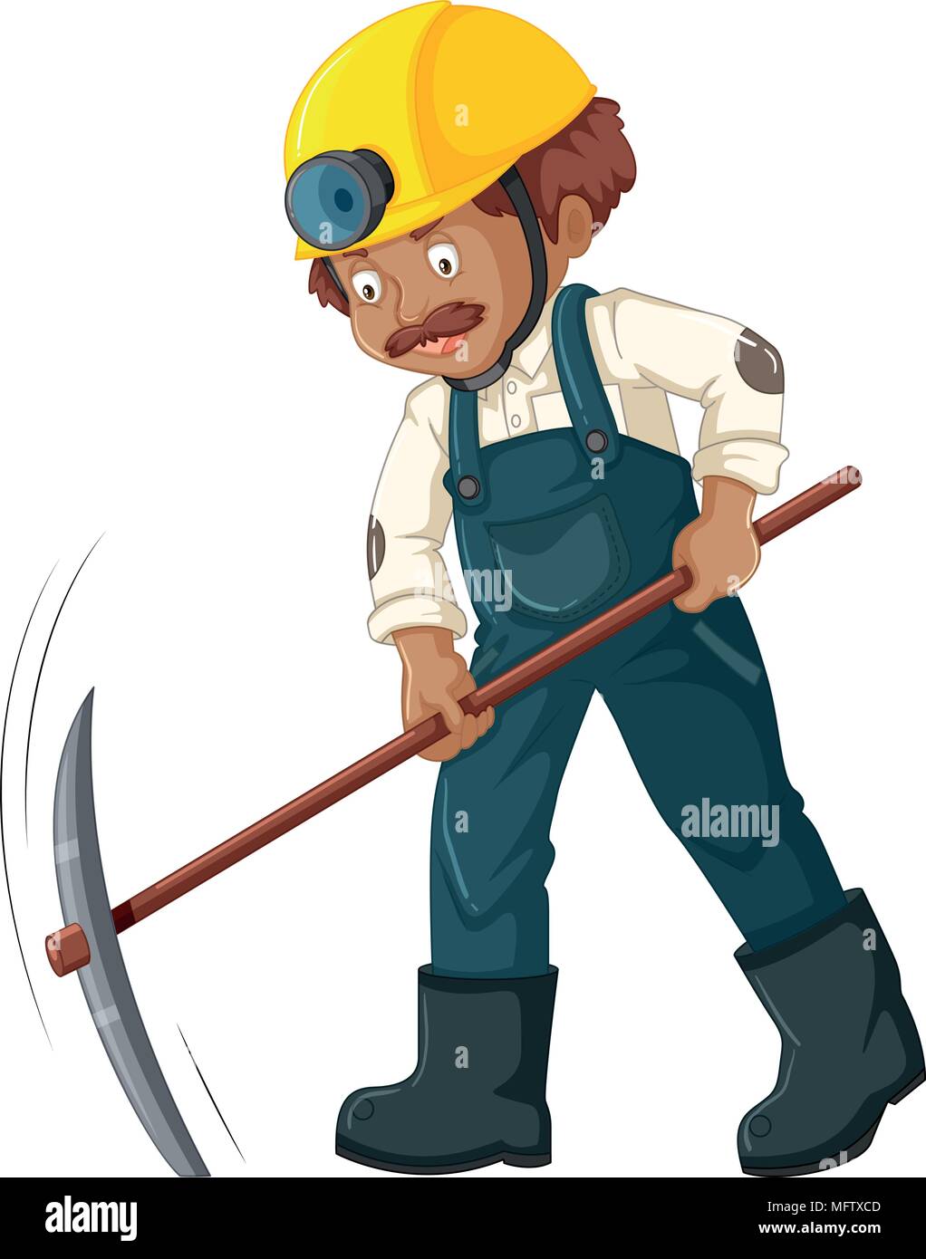 A Mining Worker on White Background illustration Stock Vector Image ...