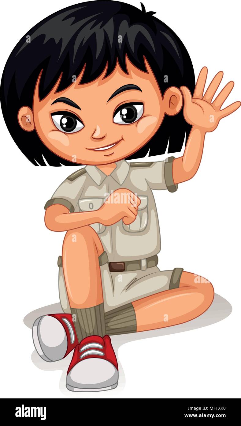 Asian girl in black Stock Vector Images - Alamy