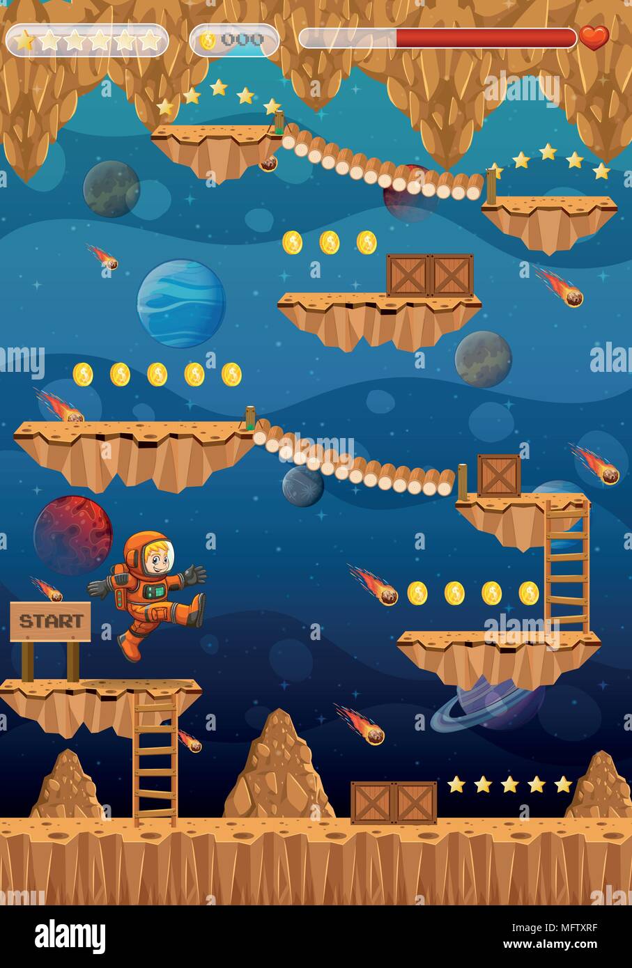 Game template astronaut in Stock Vector Images - Alamy