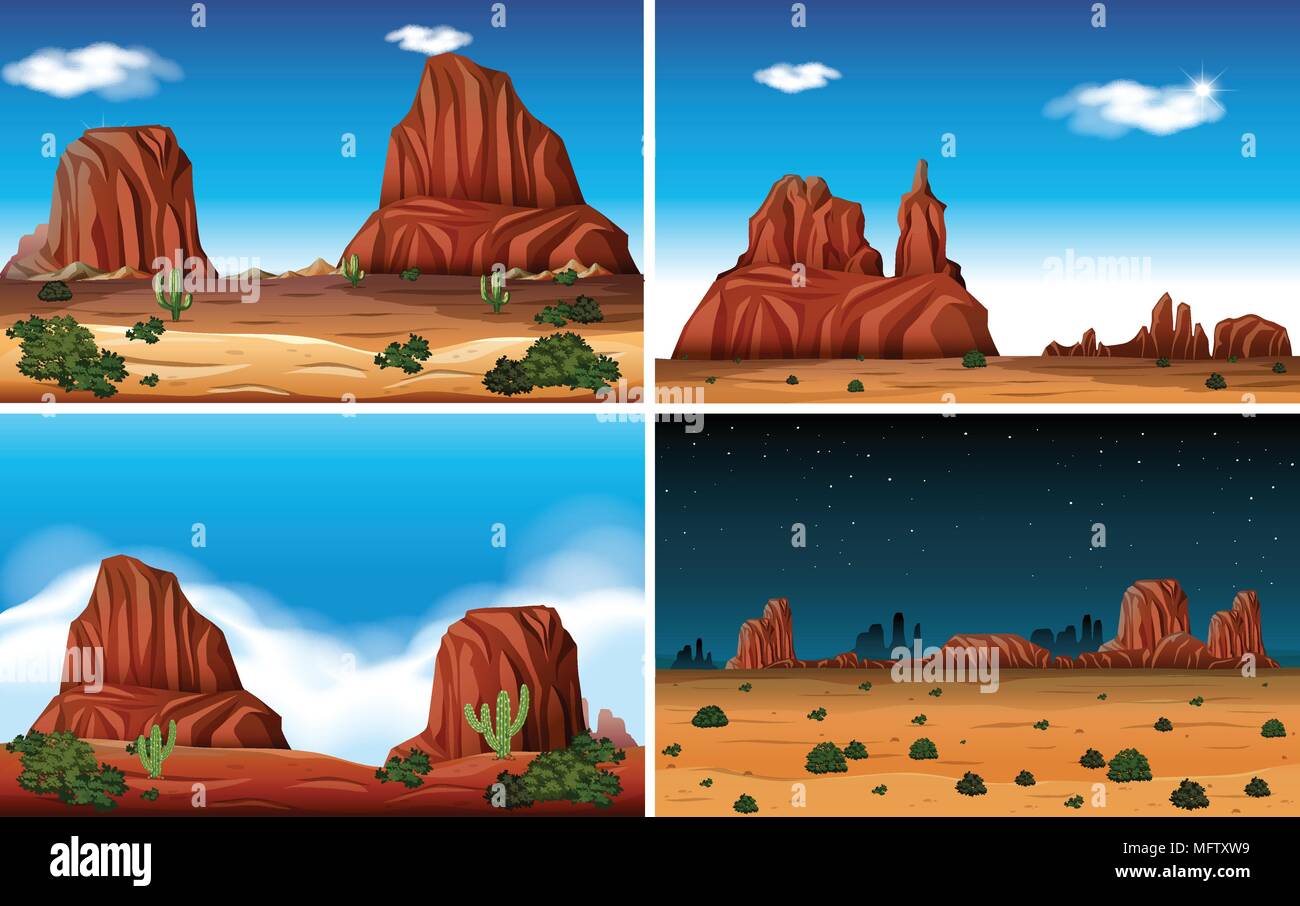 Rock Mountain and Desert Scene illustration Stock Vector Image & Art ...