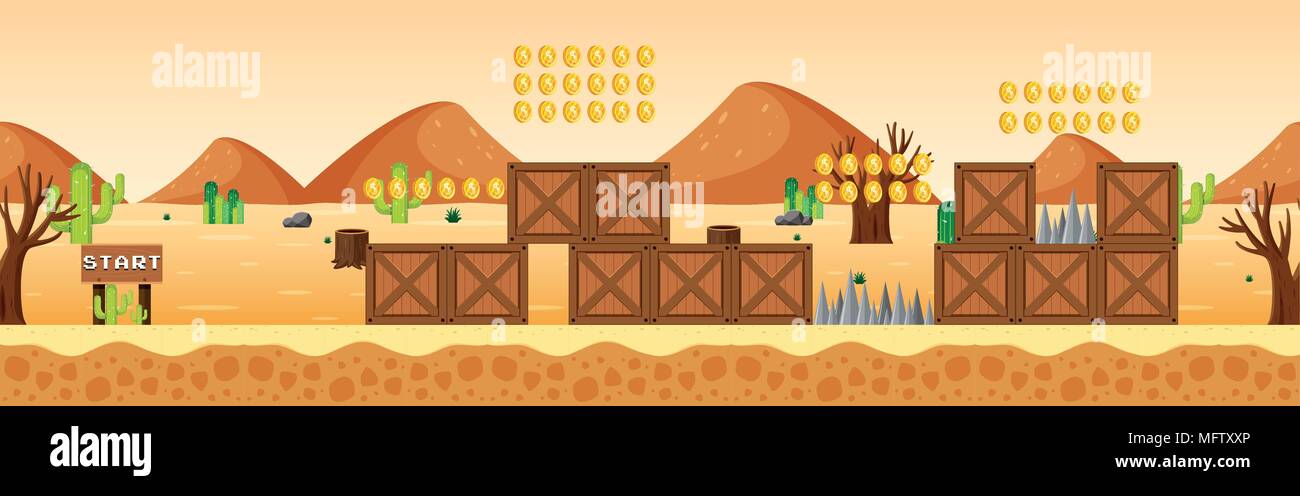 Game Template at Desert Scene illustration Stock Vector Image & Art - Alamy