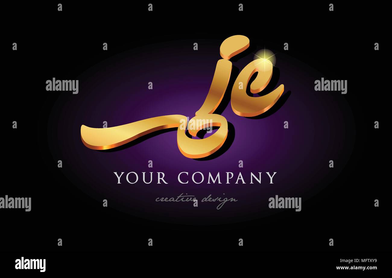 jc j c alphabet combination letter logo in gold golden 3d metal ...
