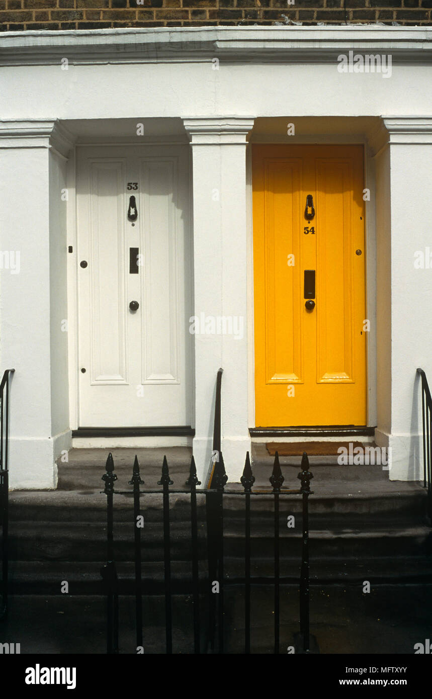 Exterior of pair of Victorian front doors Stock Photo - Alamy