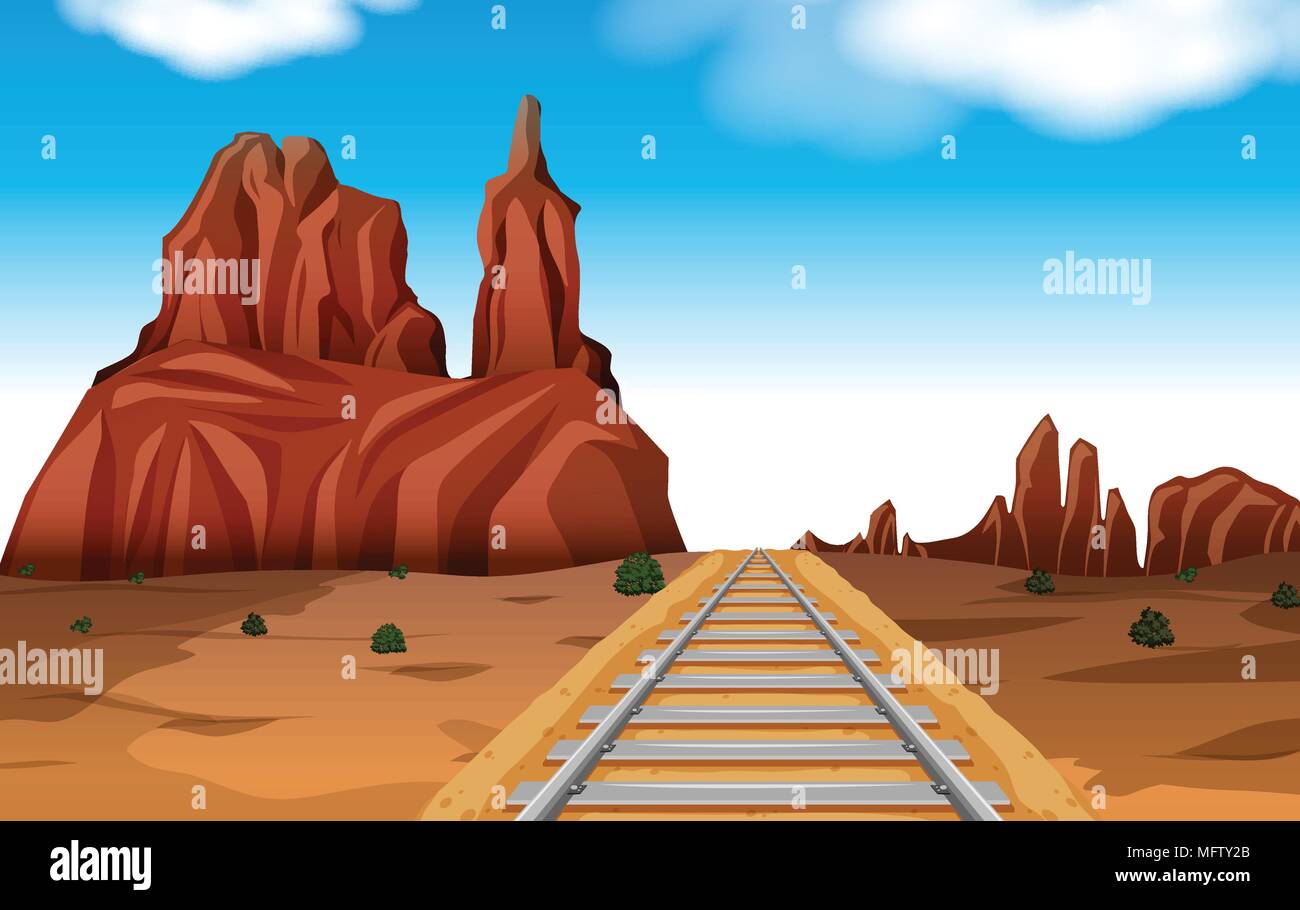 Rock Mountain in Desert Scene illustration Stock Vector Image & Art - Alamy