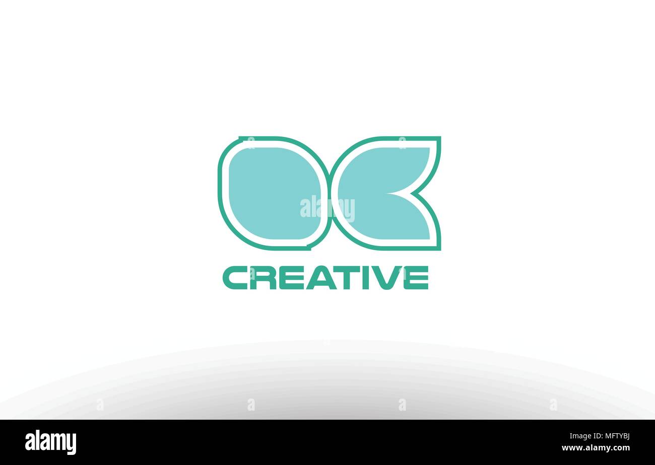 joint joined letter combination green pastel alphabet letter oc o c ...